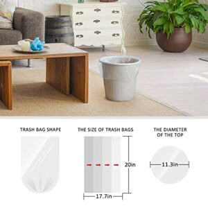 2.6 Gallon Strong Trash Bags Garbage Bags by Teivio, Bathroom Trash Can Bin Liners, Small Plastic Bags for Home Office Kitchen,fit 10 Liter, 2,2.5,3 Gal, Clear, (80 Counts)