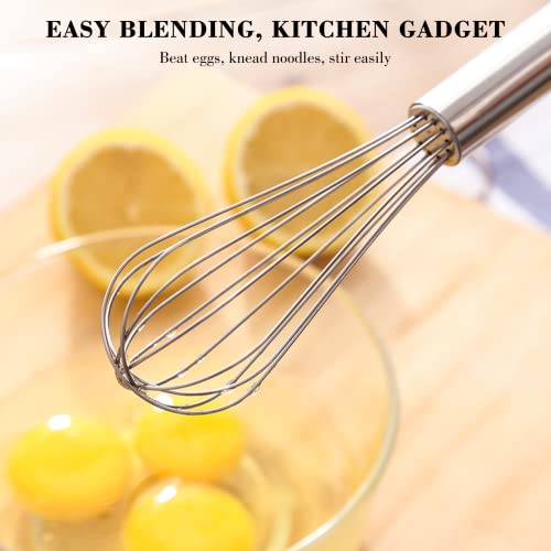 NileHome Stainless Steel Whisk Set 8" 10" 12" Kitchen Whisk Balloon Whisk Kitchen Wisk Wire Whisks for Cooking, Whisking, Blending, Beating, Stirring-3 Pack…