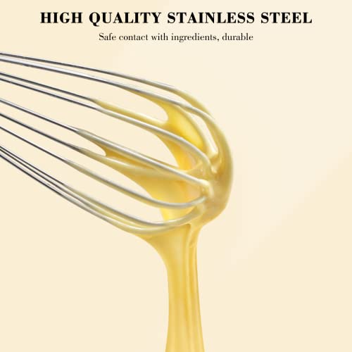 NileHome Stainless Steel Whisk Set 8" 10" 12" Kitchen Whisk Balloon Whisk Kitchen Wisk Wire Whisks for Cooking, Whisking, Blending, Beating, Stirring-3 Pack…