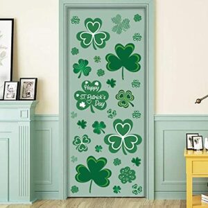 St Patricks Day Decorations Stickers, St. Patrick's Day Window Clings Decor, 128 PCS Reusable Electrostatic Saint Patricks Day Shamrock Stickers