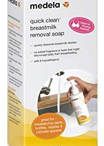 Medela Quick Clean Breast Milk Removal Soap, No Scrub Hypoallergenic Soap for Pump Parts and Nursing Apparel, Removes Breast Milk Residue Up to 3 Days Old, 6 Fluid Ounces (Pack of 1)