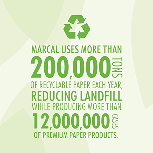 Marcal Paper Towels 100% Recycled 2-Ply, 60 Sheets Per Roll - Case of 15 Individually Wrapped Green Seal Certified 06709