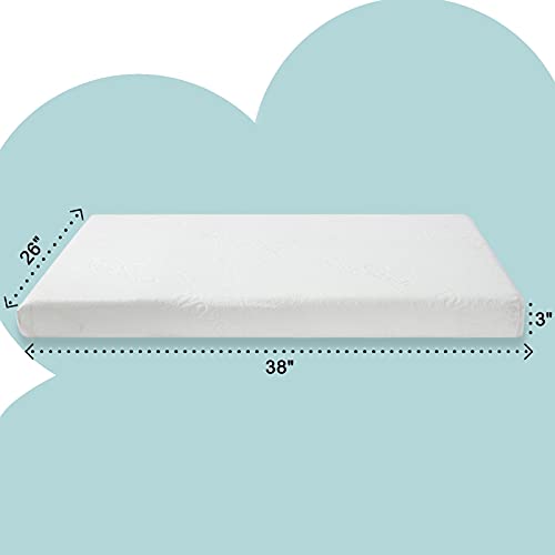 Hygge Hush Pack n Play Mattresses, Pack and Play Mattress Pad, Playard Mattress Memory Foam, Portable Toddlers Mattress Firmness Featuring Soft Removable Washable Outer Cover(38"x26"x3")