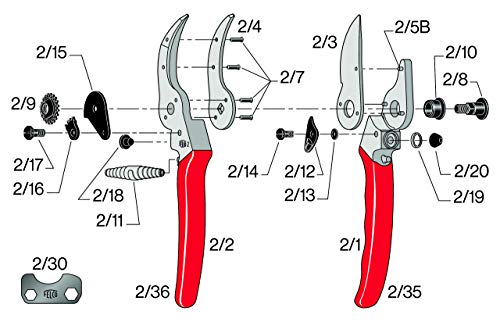 FELCO F-2 068780 Classic Manual Hand Pruner, F 2