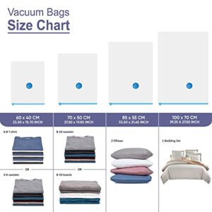 18 Space Saver Vacuum Storage Bags, Vacuum Sealed Storage Bags (4 Jumbo/4 Large/4 Medium/6 Small) with Hand Pump, Vacuum Seal Bags for Clothing, Comforters, Pillows, Towel, Blanket Storage, Bedding