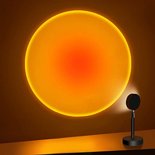 Tsrarey Sunset Projection Lamp, 180 Degree Rotation Rainbow Projection Lamp Led Light,Sunset Night Light Projector for Party Bedroom Decor (Sunset Red)