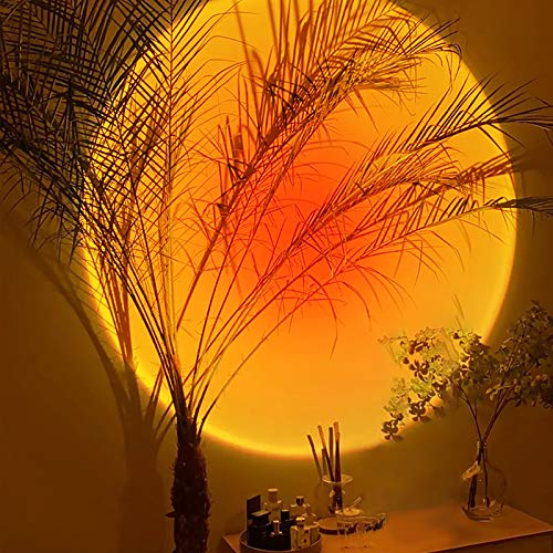 Tsrarey Sunset Projection Lamp, 180 Degree Rotation Rainbow Projection Lamp Led Light,Sunset Night Light Projector for Party Bedroom Decor (Sunset Red)