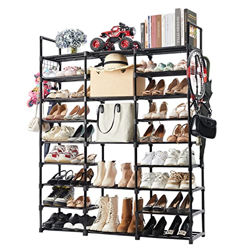 Mavivegue 9 Tiers Shoe Rack Tall Shoe Organizer Shoe Storage 50 Pairs Vertical Shoe Shelf Large Shoe Rack Organizer Stackable Shoe Racks for Entryway, Closet, Garage, Bedroom,Cloakroom