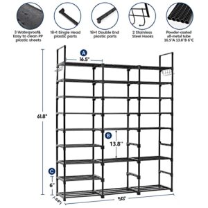 Mavivegue 9 Tiers Shoe Rack Tall Shoe Organizer Shoe Storage 50 Pairs Vertical Shoe Shelf Large Shoe Rack Organizer Stackable Shoe Racks for Entryway, Closet, Garage, Bedroom,Cloakroom