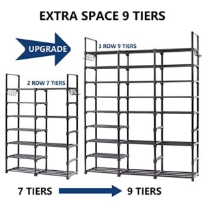 Mavivegue 9 Tiers Shoe Rack Tall Shoe Organizer Shoe Storage 50 Pairs Vertical Shoe Shelf Large Shoe Rack Organizer Stackable Shoe Racks for Entryway, Closet, Garage, Bedroom,Cloakroom