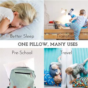 Little Sleepy Head Toddler Pillow 13" x 18" Soft Hypoallergenic - Best Pillow for Kids! Better Neck Support and Sleeping! Better Naps in Bed, a Crib, or at School! Makes Travel Comfier! (Pillow Only)