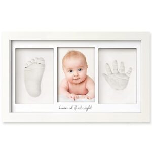 baby hand and footprint kit – personalized baby gifts, baby footprint kit, newborn keepsake baby handprint kit, baby nursery decor, new baby gift sets, baby shower gifts for girls, boys (alpine white)