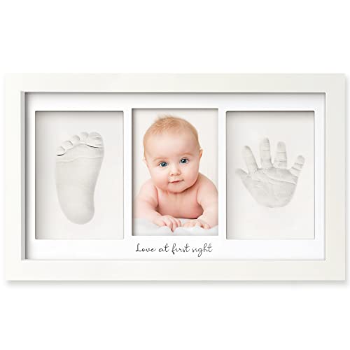 Baby Hand and Footprint Kit - Personalized Baby Gifts, Baby Footprint Kit, Newborn Keepsake Baby Handprint Kit, Baby Nursery Decor, New Baby Gift Sets, Baby Shower Gifts for Girls, Boys (Alpine White)