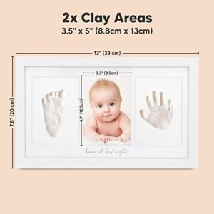 Baby Hand and Footprint Kit - Personalized Baby Gifts, Baby Footprint Kit, Newborn Keepsake Baby Handprint Kit, Baby Nursery Decor, New Baby Gift Sets, Baby Shower Gifts for Girls, Boys (Alpine White)