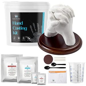 hand casting kit for couples or family | mounting plaque included | diy plaster hand mold keepsake sculpture kit gifts for her, kids, weddings, anniversary