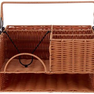 KOVOT Poly-Wicker Tabletop Cutlery Organizer | Woven Polypropylene | Measures 13.5" x 11" x 7.5"