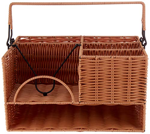 KOVOT Poly-Wicker Tabletop Cutlery Organizer | Woven Polypropylene | Measures 13.5" x 11" x 7.5"