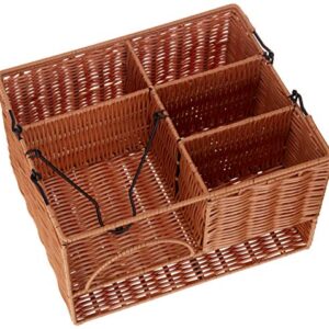 KOVOT Poly-Wicker Tabletop Cutlery Organizer | Woven Polypropylene | Measures 13.5" x 11" x 7.5"