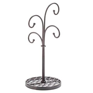 Red Co. Curved Tree 4 Arm Metal Kitchen Stand Cups and Mugs Holder in Mahogany Finish - 16"