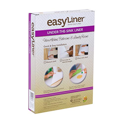 Easy Liner Under-the-Sink Liner, Non-Adhesive, White, 27 Inches x 4 Feet (280741)