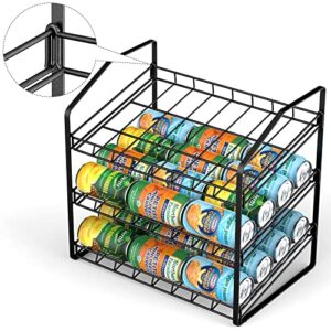 CANYAVE Can Orgaziner for Pantry, Can Organizer Can Storage Dispenser Rack for Pantry, Cabinet, Kitchen 3-Tier (Black)