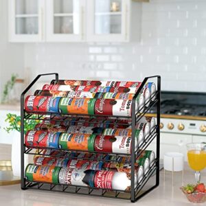 CANYAVE Can Orgaziner for Pantry, Can Organizer Can Storage Dispenser Rack for Pantry, Cabinet, Kitchen 3-Tier (Black)