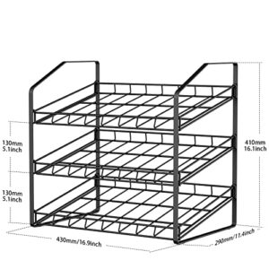 CANYAVE Can Orgaziner for Pantry, Can Organizer Can Storage Dispenser Rack for Pantry, Cabinet, Kitchen 3-Tier (Black)