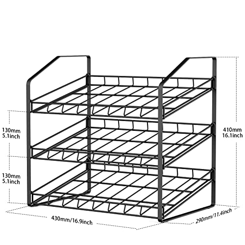 CANYAVE Can Orgaziner for Pantry, Can Organizer Can Storage Dispenser Rack for Pantry, Cabinet, Kitchen 3-Tier (Black)