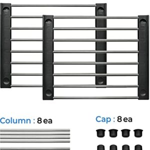 Carrotez Stackable Pantry Cabinet Organizer Set of 2, Pantry Organization and Storage, Cabinet organizers and Storage, Pantry Storage Shelf Organizer, Kitchen Cabinet Organizer, Black 9.8 x 7.8 x 6.1