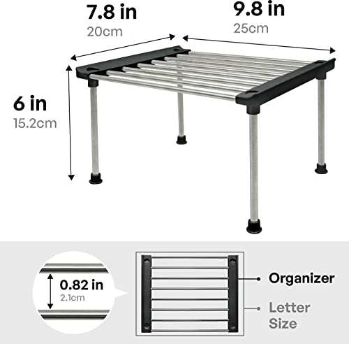 Carrotez Stackable Pantry Cabinet Organizer Set of 2, Pantry Organization and Storage, Cabinet organizers and Storage, Pantry Storage Shelf Organizer, Kitchen Cabinet Organizer, Black 9.8 x 7.8 x 6.1