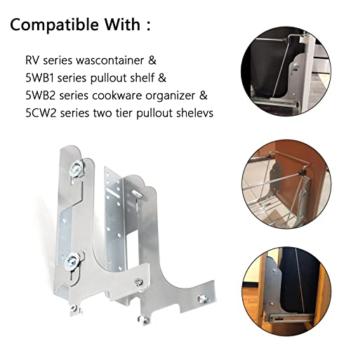 5WB-DMKIT Door Mount Kit Compatible With Rev-A-Shelf 5WB1 5WB2 5CW2 Series Baskets For Rev a shelf Pull Out Trash