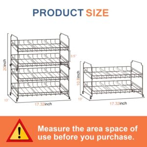 Minicloss 4-Tier Can Rack Organizer, Stackable Pantry Organizer Can Storage Dispenser Holds up to 48 Cans for Kitchen Cabinet, Countertop, Bronze