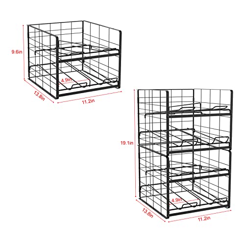 OYEAL Soda Can Organizer Beverage Rack Dispenser Stackable Can Rack Organizer for Pantry Refrigerator Kitchen Cabinets, Dispenser 20 Standard Size 12oz Soda Cans or Canned Food, 2 Pack