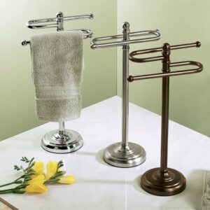 Gatco 1547 Counter Top S Style Towel Holder, Satin Nickel