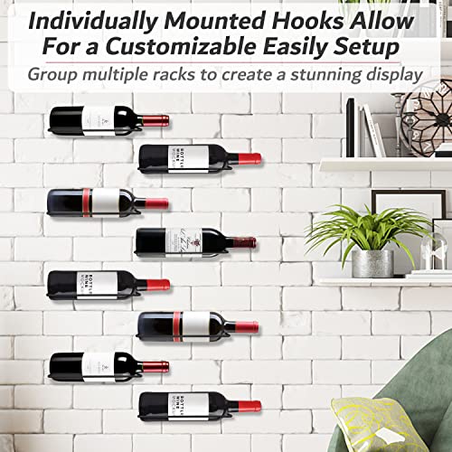 Wall Mount Wine Rack Holds 8 Bottles for Wall Hanging Wine Racks Organizer with Screws Display Simple Storage Wall Organization for Wine or Spirits Hanger Dining Room Kitchen Horizontal