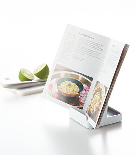 Yamazaki Home Ladle & Lid Rest - Kitchen Utensil Organizer Stand For Cooking, Steel + Wood, Water Resistant, No Assembly Req.