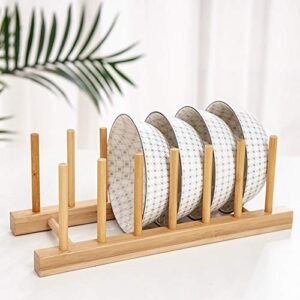 Bamboo Dish Drying Rack, Plate Rack Holder, Kitchen Organizer for Dish/Cup/Plate/Book/CD...