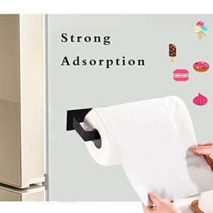 Magnetic Paper Towel Holder,Stainless Steel Paper Towel Rack with Magnetic Backing,Magnetic Paper Roll Holder for Refrigerator,Grill,BBQ,Black