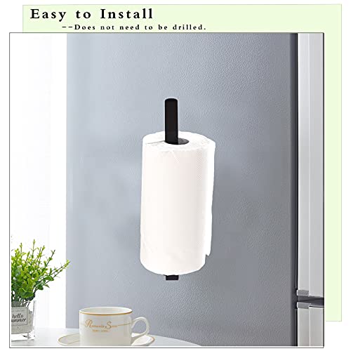 Magnetic Paper Towel Holder,Stainless Steel Paper Towel Rack with Magnetic Backing,Magnetic Paper Roll Holder for Refrigerator,Grill,BBQ,Black