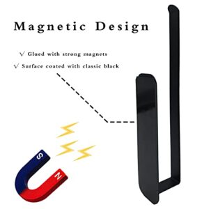 Magnetic Paper Towel Holder,Stainless Steel Paper Towel Rack with Magnetic Backing,Magnetic Paper Roll Holder for Refrigerator,Grill,BBQ,Black