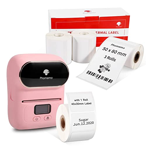 Phomemo M110 Bluetooth Label Maker with 3 Rolls 1.96’’ x 2.75’’ (50x70mm) Thermal Labels- Thermal Label Maker Printer Apply to Labeling, Office, Cable, Retail, Barcode, Compatible with Android & iOS