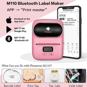 Phomemo M110 Bluetooth Label Maker with 3 Rolls 1.96’’ x 2.75’’ (50x70mm) Thermal Labels- Thermal Label Maker Printer Apply to Labeling, Office, Cable, Retail, Barcode, Compatible with Android & iOS