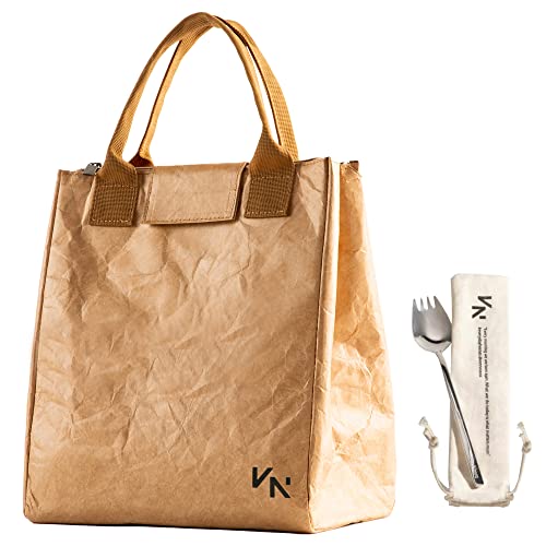 VonNova Lunch Bag Women, Lightweight and Water-Resistant Tyvek® Material, 1 Stainless Spork and pouch, Easy to clean Reusable Lunch Bag, Lunch box for Women, Lunch Tote, Insulated Lunch Bags for Women