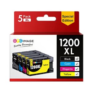 gpc image compatible ink cartridge replacement for canon maxify 1200 ink cartridges, pgi-1200 xl for maxify mb2720 mb2320 mb2700 mb2120 mb2020 printer (2 black, cyan, magenta, yellow, 5 pack)