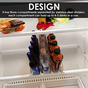 Drink Organizer for Fridge, Soda Organizer for Refrigerator, Can Dispenser, Automatic Pusher Glide, Pantry Organization, Holds Up To 15 cans, Spring Loaded Beverage Storage