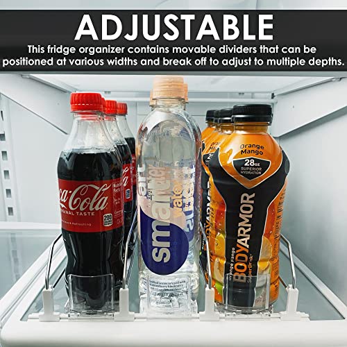 Drink Organizer for Fridge, Soda Organizer for Refrigerator, Can Dispenser, Automatic Pusher Glide, Pantry Organization, Holds Up To 15 cans, Spring Loaded Beverage Storage