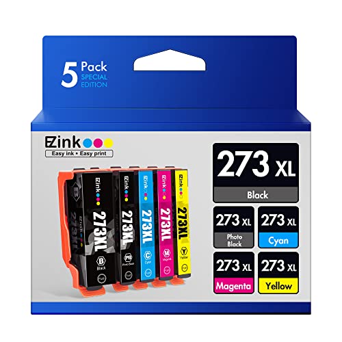 E-Z Ink (TM) Remanufactured Ink Cartridge Replacement for Epson 273XL 273 T273XL to use with XP-520 XP-600 XP-610 XP-620 XP-800 XP-810 XP-820 (1 Black 1 Cyan 1 Magenta 1 Yellow 1 Photo Black) 5 Pack