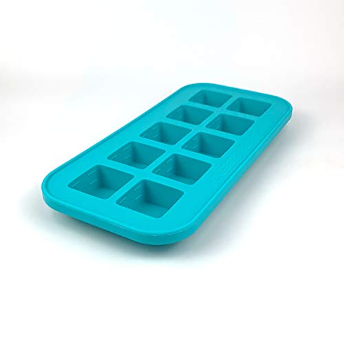 Souper Cubes Gift Set, 1-Cup 2-Cup 1/2 Cup and 2 Tablespoon Trays With Lids, Aqua Color