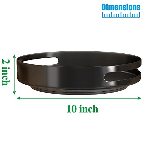 Lazy Susan Organizer, SAYZH Metal Steel Rotating Spice Racks with Turntable for Kitchen Pantry Cabinet Cupboard Table, 10 inch Black