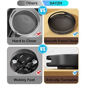 Lazy Susan Organizer, SAYZH Metal Steel Rotating Spice Racks with Turntable for Kitchen Pantry Cabinet Cupboard Table, 10 inch Black